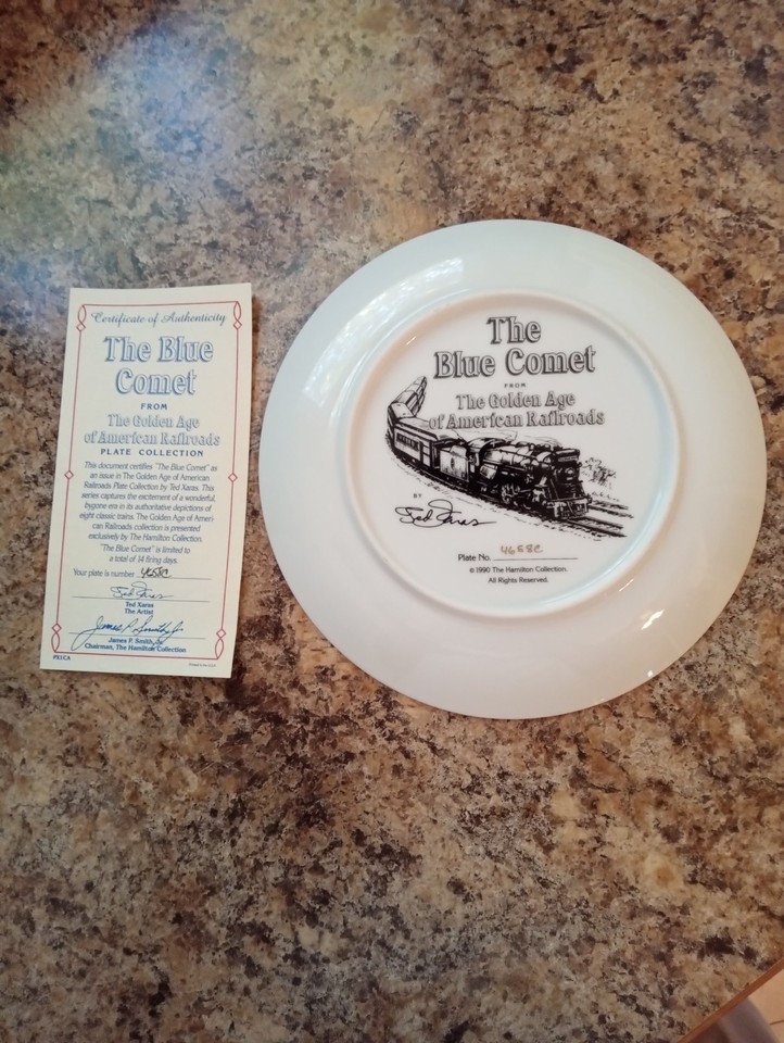 Hamilton Golden Age American Railroads Plate THE BLUE COMET | eBay