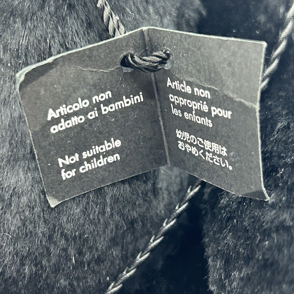 GUCCI Black Teddy Bear Rabbit Fur Plush Stuffed Animal With Box Rare ...