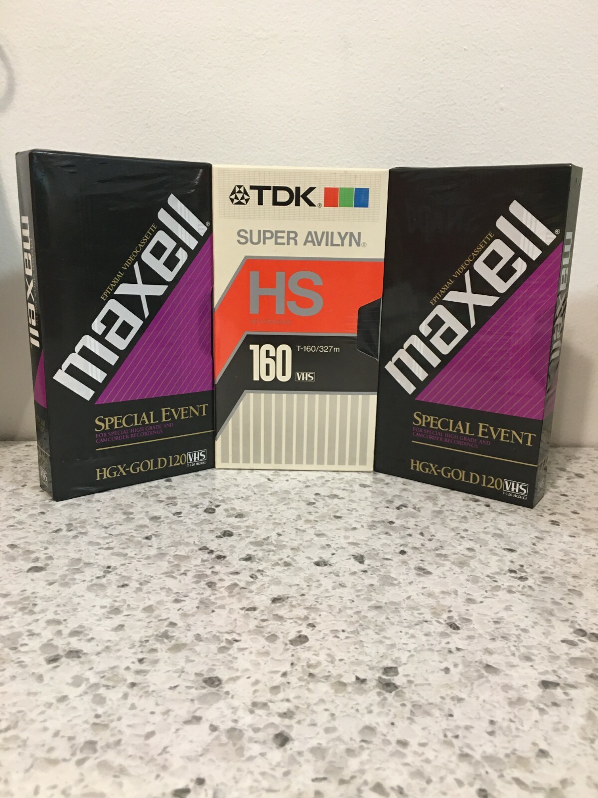 Lot of 3- Two MAXELL T-120 HGX and One TDK T-160 Blank VHS Tapes, Brand ...