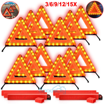 Lot Warning Dot Approved Kit Triangle Emergency Reflective Sign Safety ...