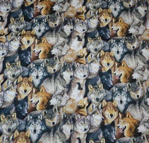 Quilters' Cotton Beautiful Wolves - Elizabeth Studios - Pattern # 186 ...