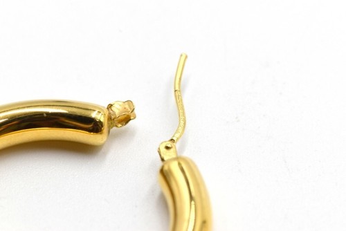 Estate 18k Yellow Gold Polished 5mm Large Thick Hoop Loop Earrings ...