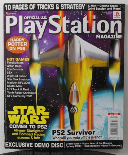 PLAYSTATION MAGAZINE US October 2000 Issue 37 Harry Potter Star Wars ...