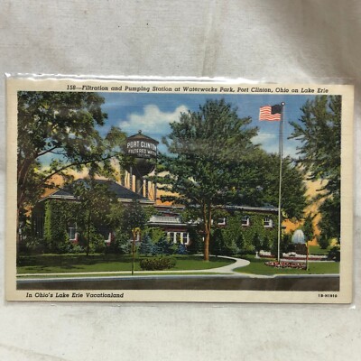 Vintage Port Clinton Ohio Postcard Waterworks Park by E B Ackley Not ...