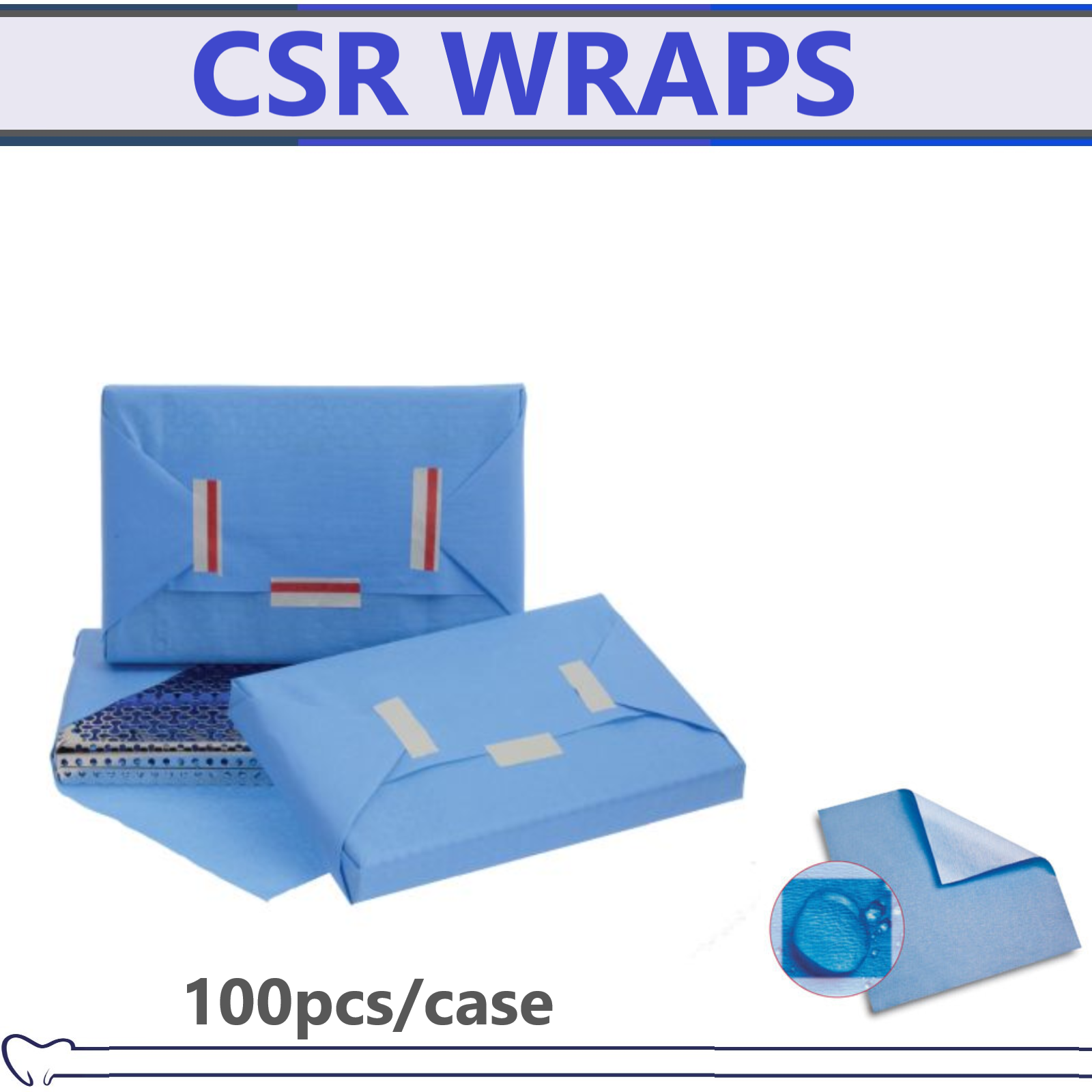 Autoclave CSR Sterilization Wrap 12 x 12, 15 x 15, 20"x20", 24 x 24 ...