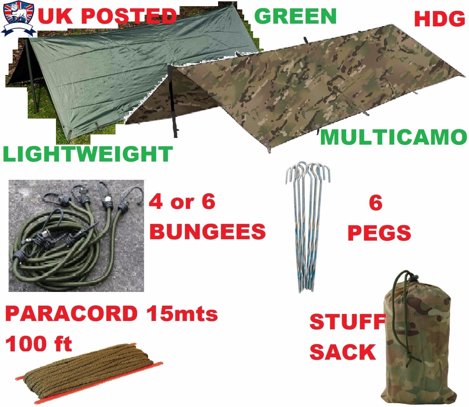 ARMY BASHA SET TENT SHELTER TARP BUSHCRAFT SURVIVAL CAMO/MTP/HMTC ...