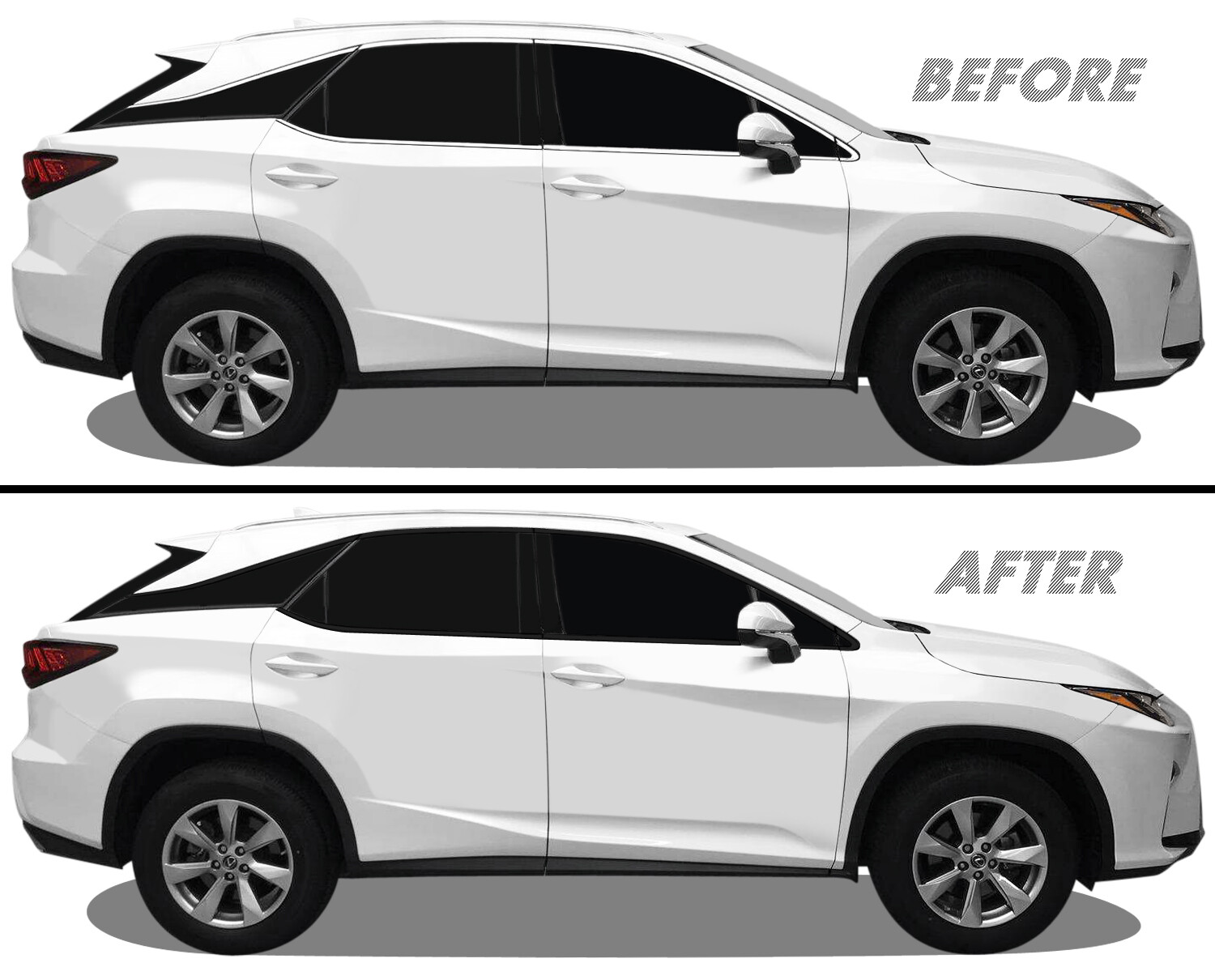 Chrome Delete Blackout Overlay for 2016-22 Lexus RX 350 450h Window ...