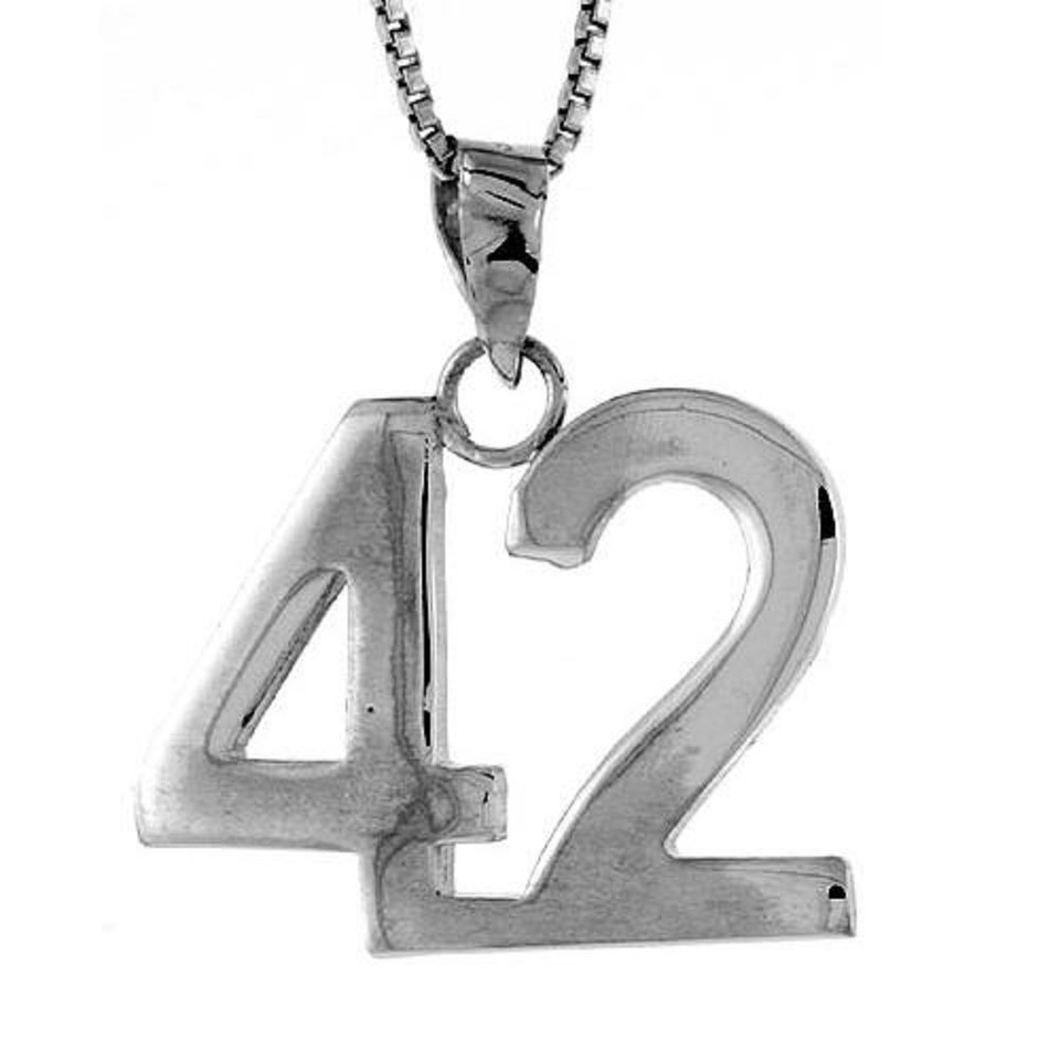 Sterling Silver Any One Number Pendant from 25 to 49 w/ 18" Italian Box ...