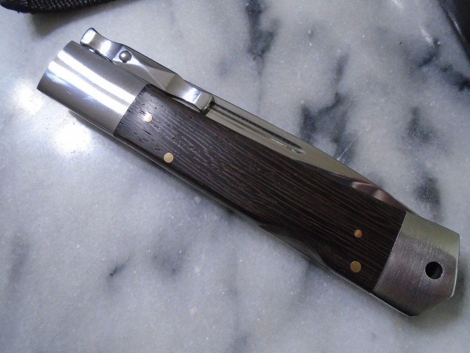 Elitedge Fancy Swing Guard Lockback Pocket Knife Folder Dark Wood 440C ...