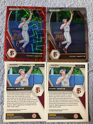 Robby Martin Seminoles 2021 Panini Prizm Draft Red Velocity PDP198+base ...