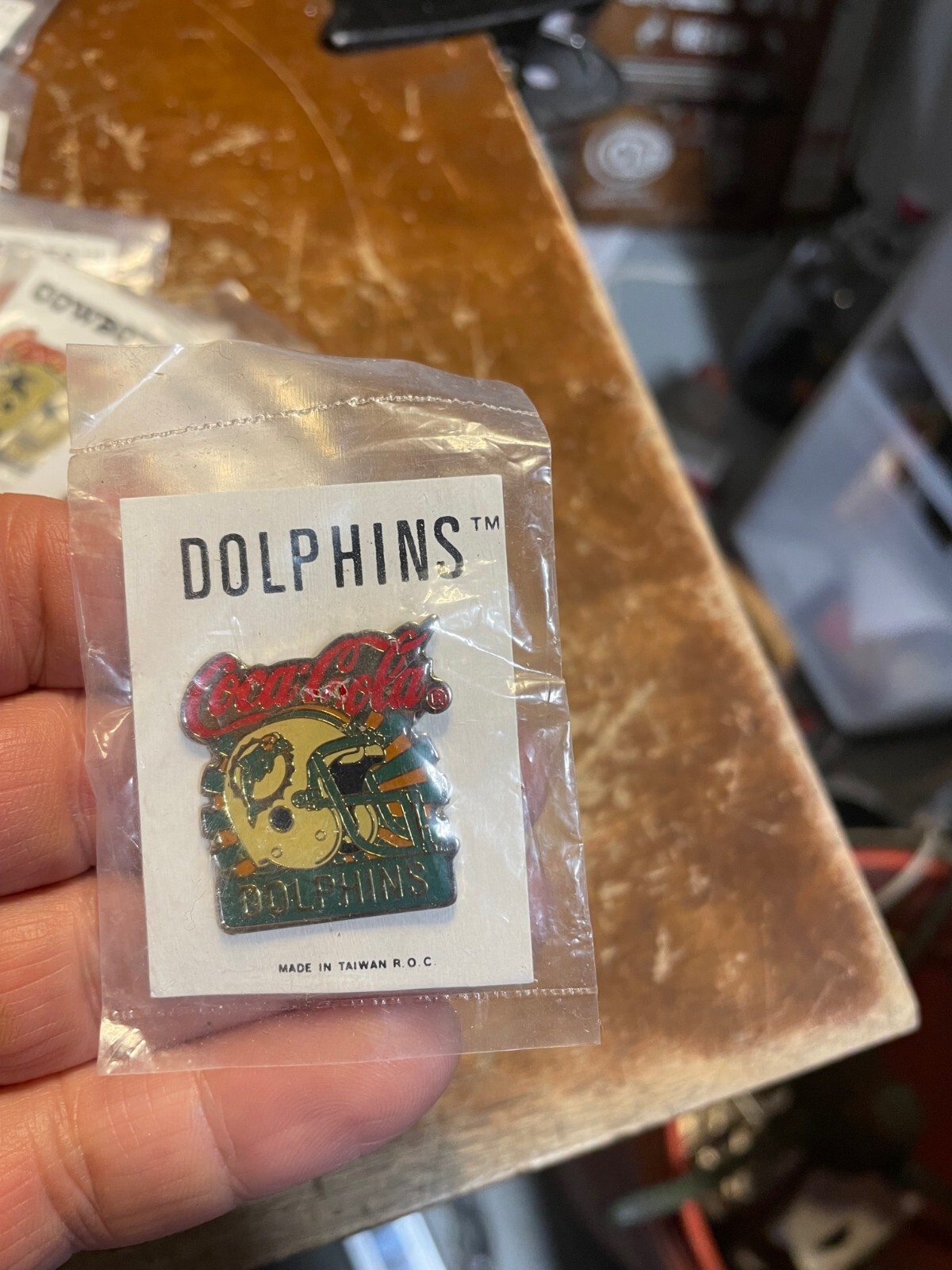 Vtg Miami Dolphins Helmet logo Coca-Cola NFL Football Enamel pin 1990's ...