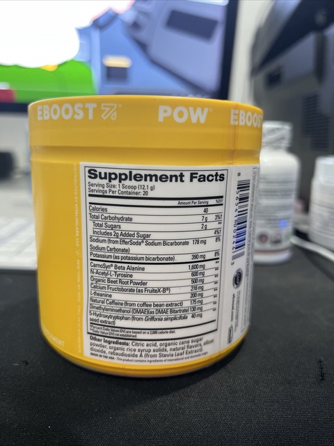 EBOOST POW Pre-workout Powder Tropical Punch Flavor 20 Servings Tub for ...