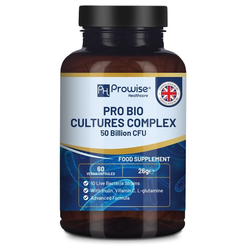 Pro Bio Cultures Complex Probiotics & Prebiotics 60 Vegan Capsule 50 ...