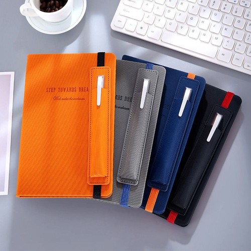 PU Leather Strap Notebook with Pen Insert Notepad Agenda Book School ...