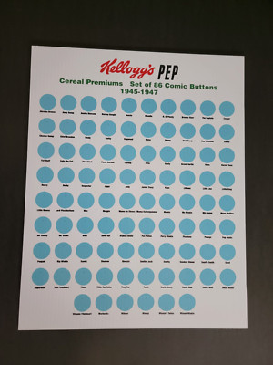 Kelloggs Pep Comic Pinback Button Display Empty No Buttons | eBay