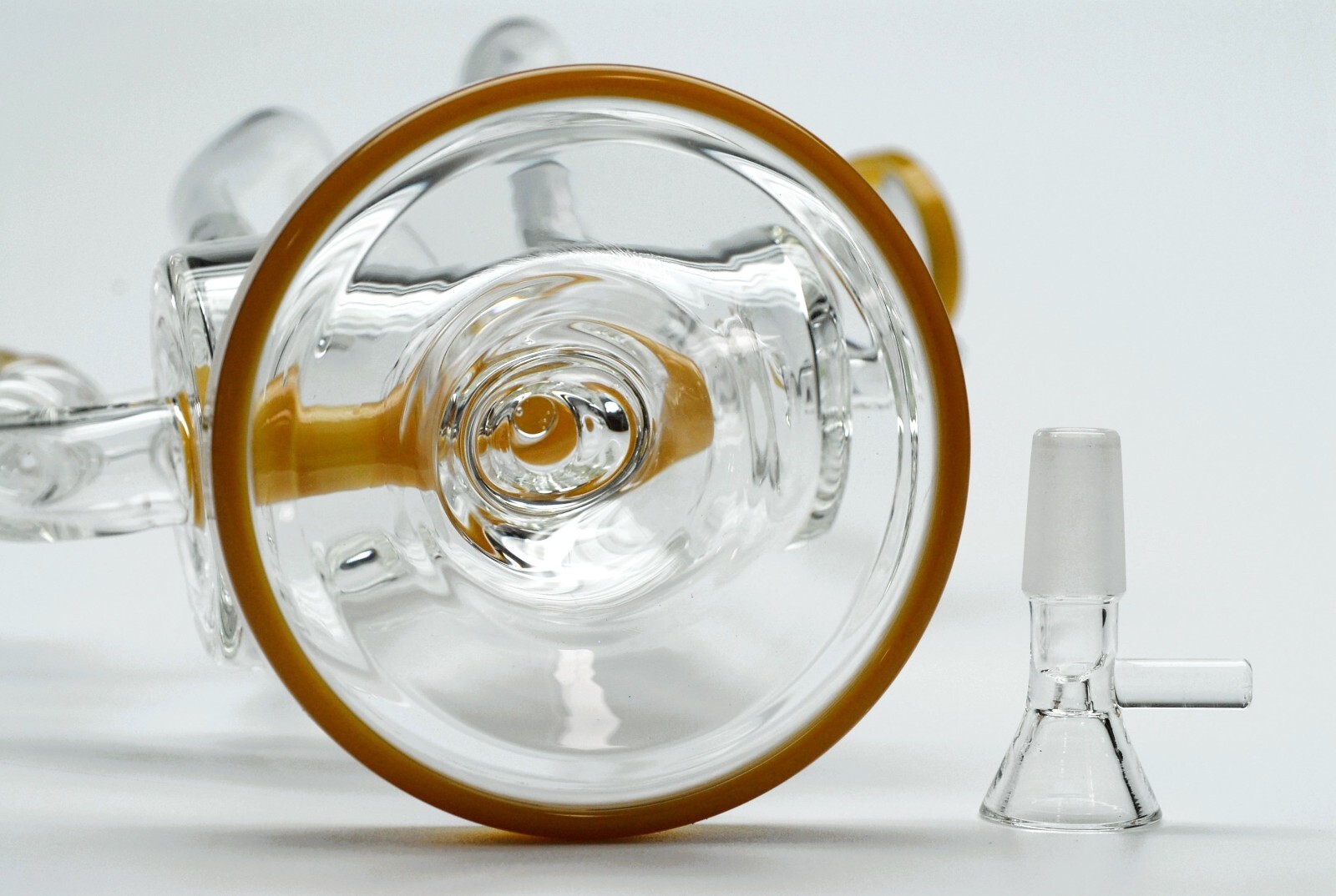 10" Milky Amber Vortex Cyclone Recycler Smoking Water Pipe Hookah ...