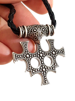 Hiddensee Thors Hammer Necklace Pendant Raven Skane Viking 22" Leather ...