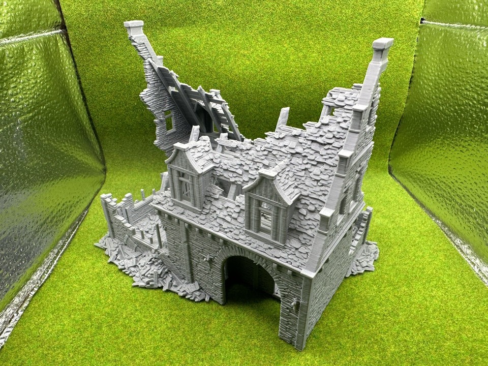 HO scale destroyed Building Roadside Inn 1:87 scale 3D print Grimdale ...