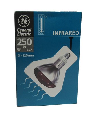 Infrared Bulb 250W General Electric GE E27 Socket D 125mm | eBay