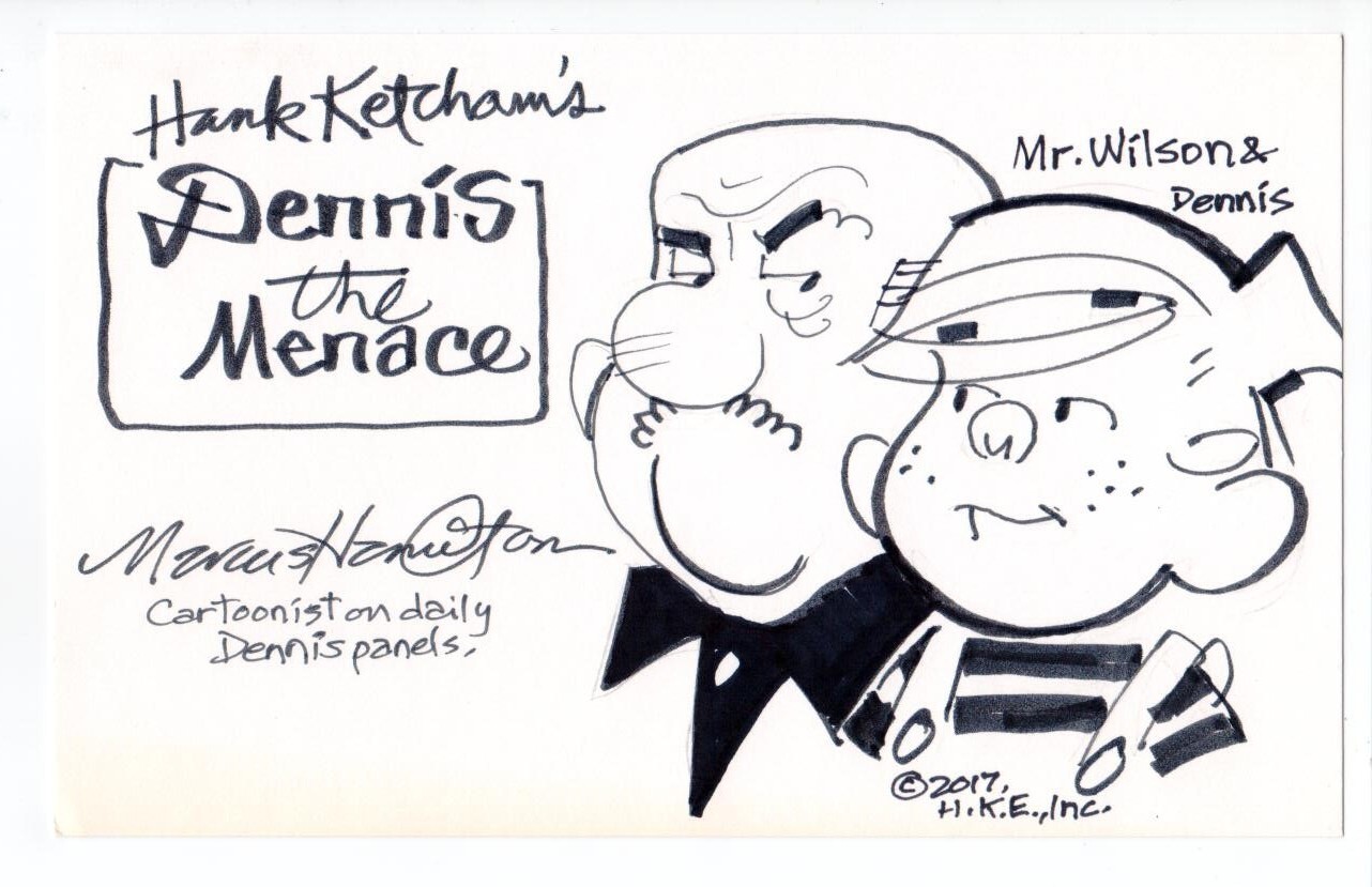 Marcus Hamilton Signed 8x5 Autographed Index Card IDC Cartoonist #03 | eBay