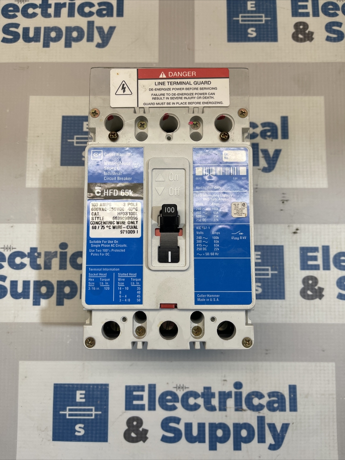 HFD3100L CUTLER-HAMMER 3P 100A 600V CIRCUIT BREAKER NEW SRPLS ⚡️FAST SHIPPING⚡️ | eBay
