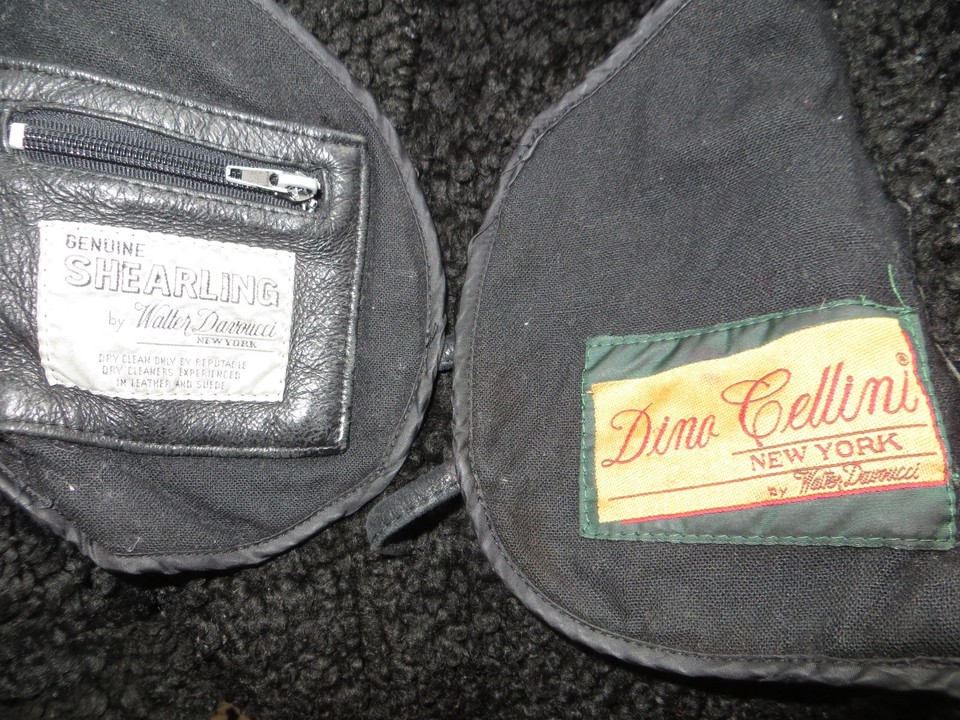 Walter Davoucci Dino Cellini Black Shearling Leather B3 Flight Bomber ...