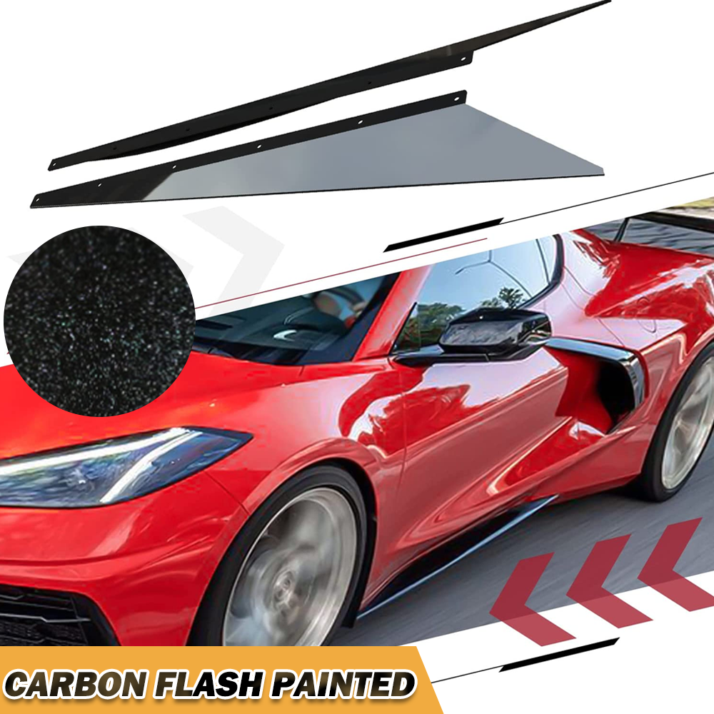 2X CARBON FLASH Side Skirts For 2020-2023 Corvette C8 Rocker Panel GM ...