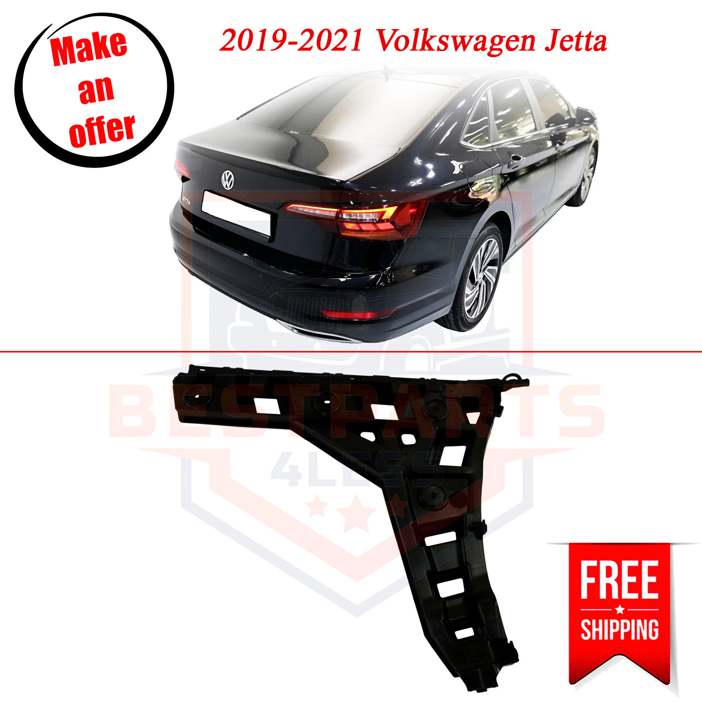 New Rear Bumper Bracket 17A807375 left side for 2019-2021 Volkswagen ...