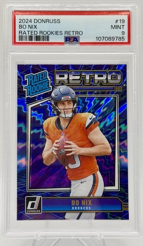 Bo Nix - 2024 Panini Donruss Rated Rookie Retro PSA 9 Mint | eBay