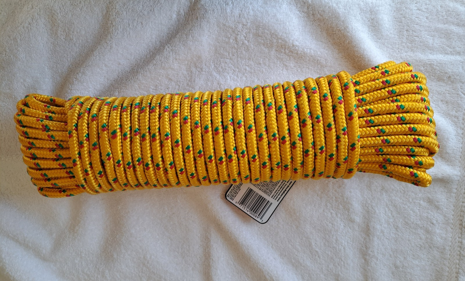 Diamond Braid Poly Rope 3/8” X 100' Polypropylene 244 lb Working Load ...