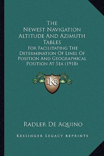 Newest Navigation Altitude and Azimuth Tables : For Facilitating the ...