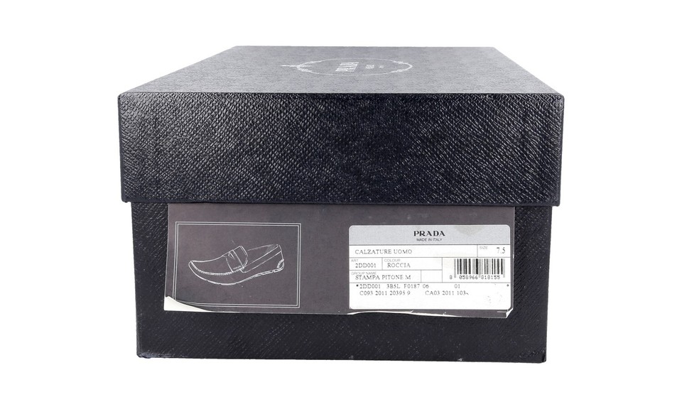 RARE PRADA PYTHON SNAKE PRINT DRIVER SHOES SLIP-ON SLIPPER US 8 EU 41 ...