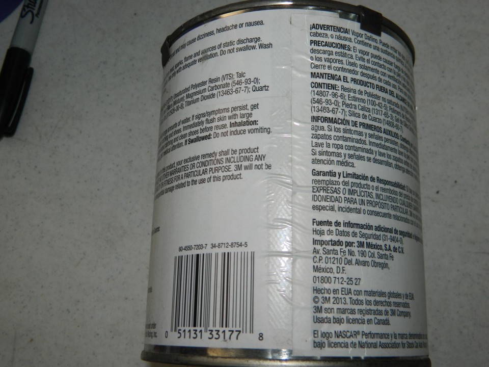 (1) 3M 33177 QUICK GRIP FILLER 26 OZ FAST ADHESION TACK FREE EASY TO ...