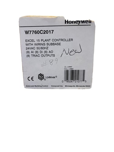 HONEYWELL W7760C2017 PLANT CONTROLLER EXCEL 15 w/ Subbase 8AI 8DI 6AO ...