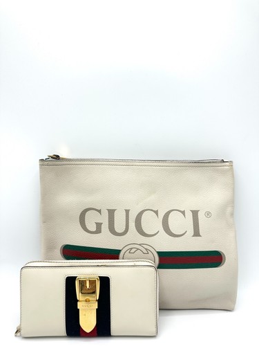 [Ebay Live] Gucci Ivory Pouch and Zippy Wallet Set Bundle | eBay