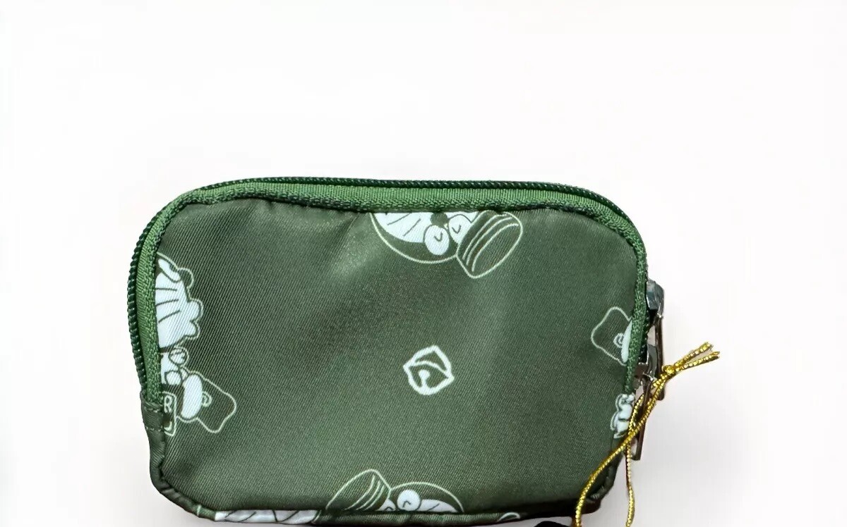 Doraemon Head PORTER Mini COIN Card Wallet Green Yoshida Bag Made in ...