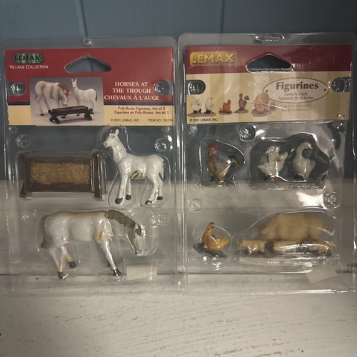 Lemax Village Collection "Feed for the Horses" Figurines (2001) + Farm ...