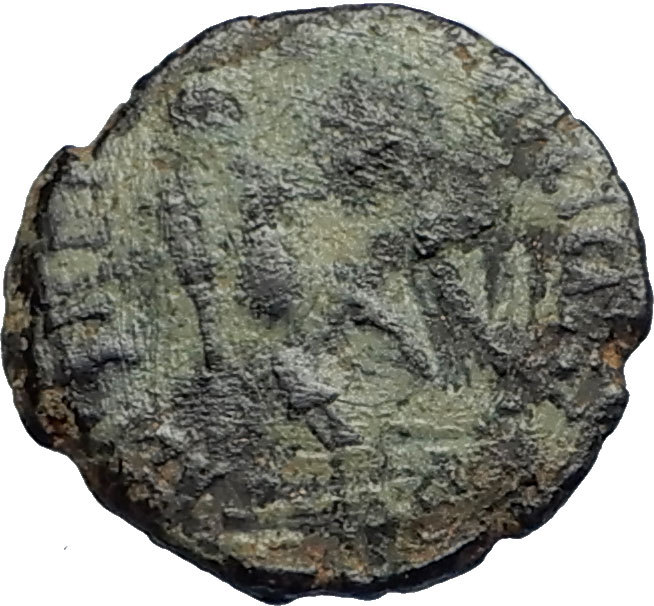 EUDOXIA Arcadius Wife 401AD Authentic Ancient Roman Coin VICTORY CHI ...