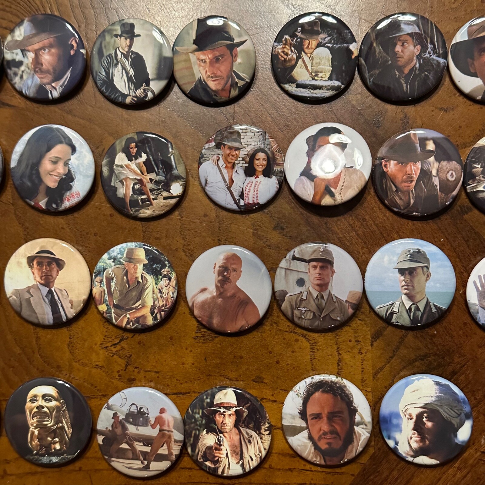 4 Indiana Jones Raiders Of The Lost Ark 1.5" Pinback Buttons (Choose ...