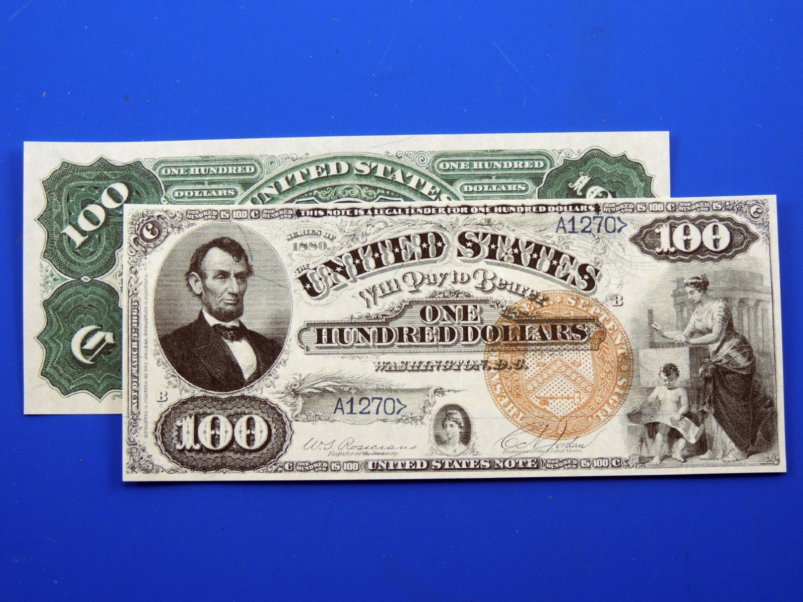 Reproduction $100 1880 LT US Paper Money Currency Copy | eBay
