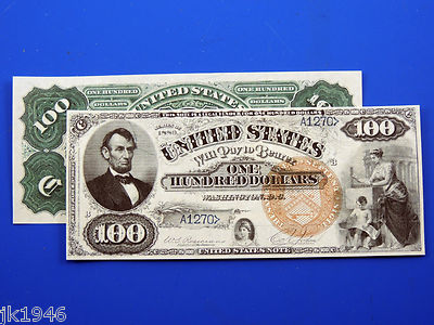 Reproduction $100 1880 LT US Paper Money Currency Copy | eBay