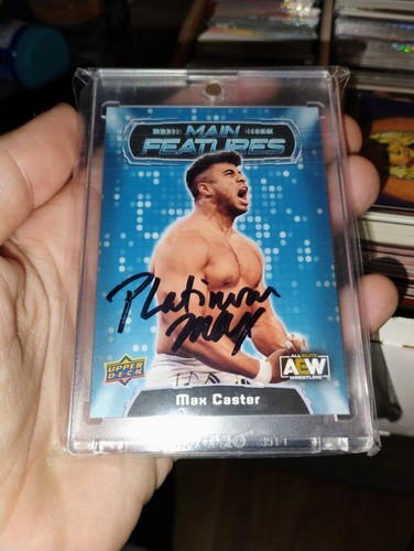 AUTOGRAPHED Platinum Max Caster AEW Upper Deck Auto Card🔥AUTHENTIC Hand ...