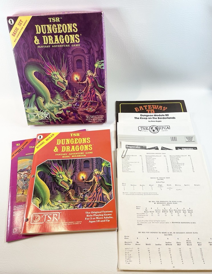 Dungeons & Dragons Fantasy Adventure Game Basic Boxset w/dice TSR ...