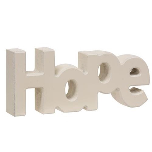 Wooden "HOPE" SIGN Block Shelf Sitter Wood SIGN Block Words of ...