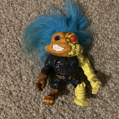 Vtg 1992 Battle Trolls Trollminator 5" Figure Cyborg Troll Blue Hair ...