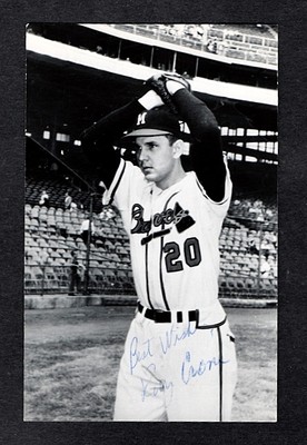 1956 RAY CRONE MILWAUKEE BRAVES AUTOGRAPHED POSTCARD PHOTO | eBay