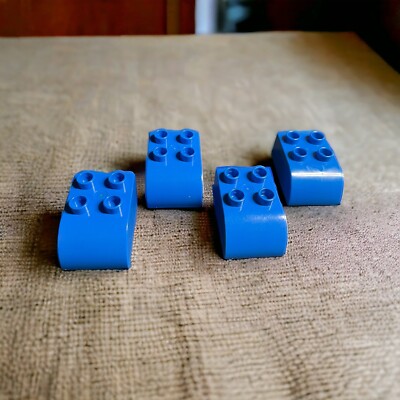lot of 4 blue Duplo blocks - 2X3 sloped front blocks (BLUE19) | eBay