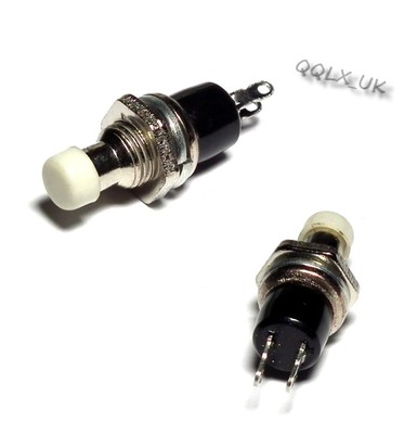 Momentary Mini On Off Push Button Micro On-Off SPST Switch 2 Pins WHITE ...