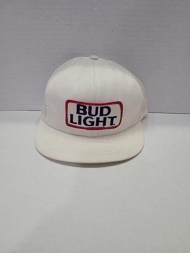 Vintage Bud Light Patch Snapback Trucker Hat White Anheuser Busch Made in USA | eBay