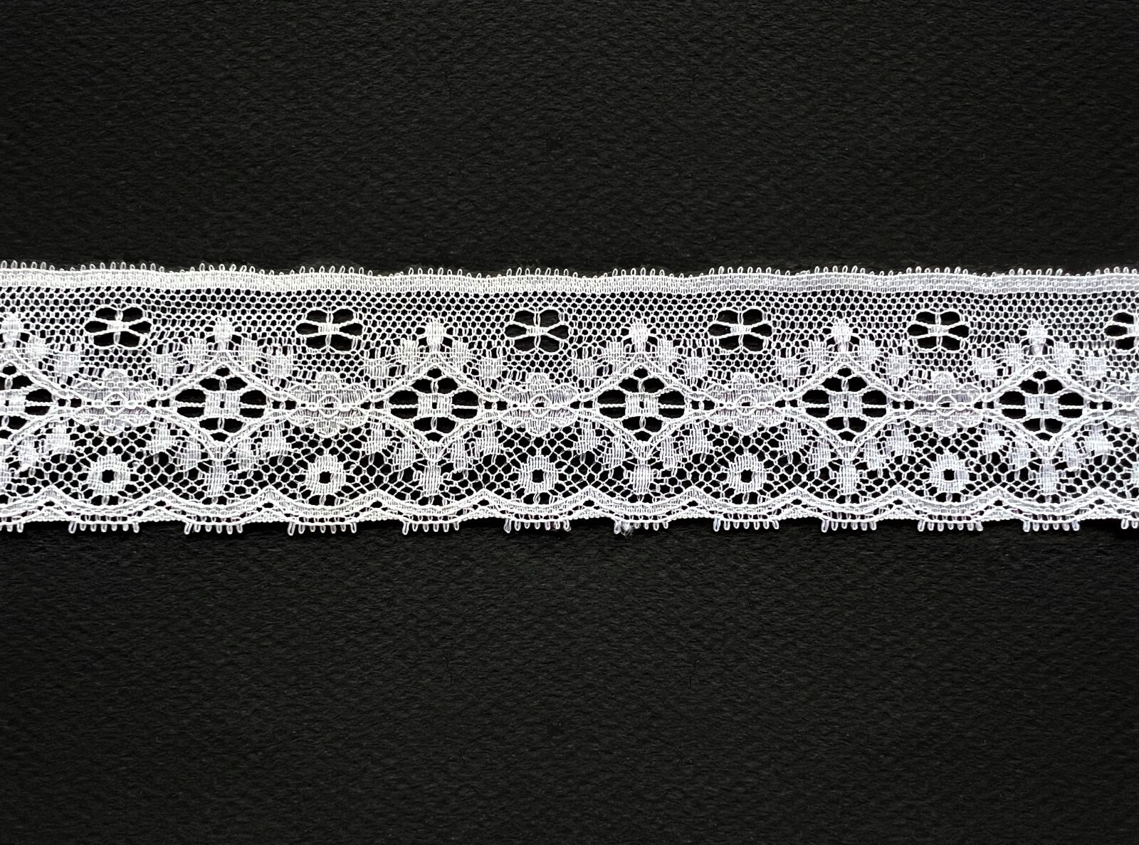 1 1/2" wide White Net Scallop Lace Trim by the yard (11 yards available ...